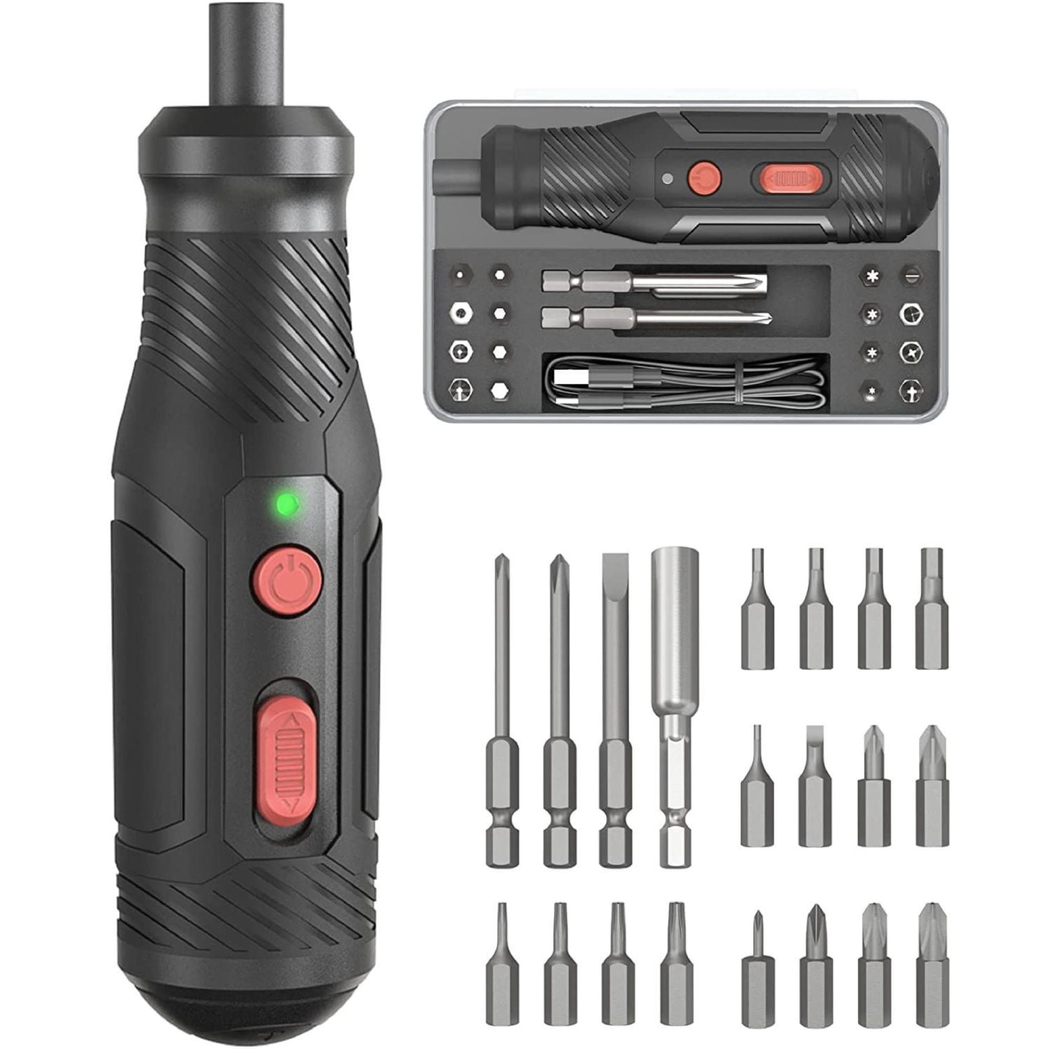 Mini Electric Screwdriver Set,3.6V 800 MAH USB-C Rechargeable Cordless ...