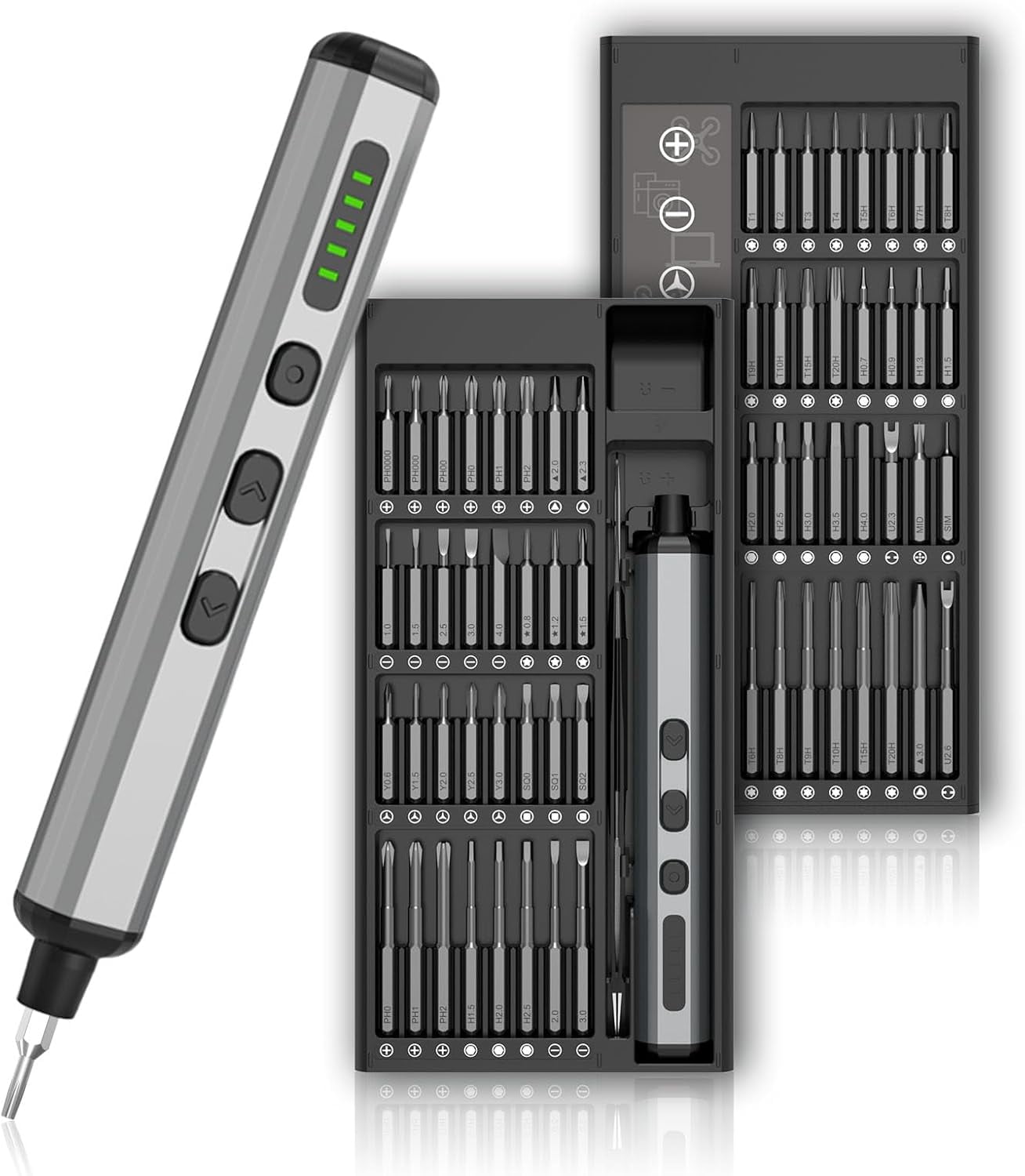 Mini Electric Screwdriver Set, Electric Screwdriver with 64 Magnetic ...