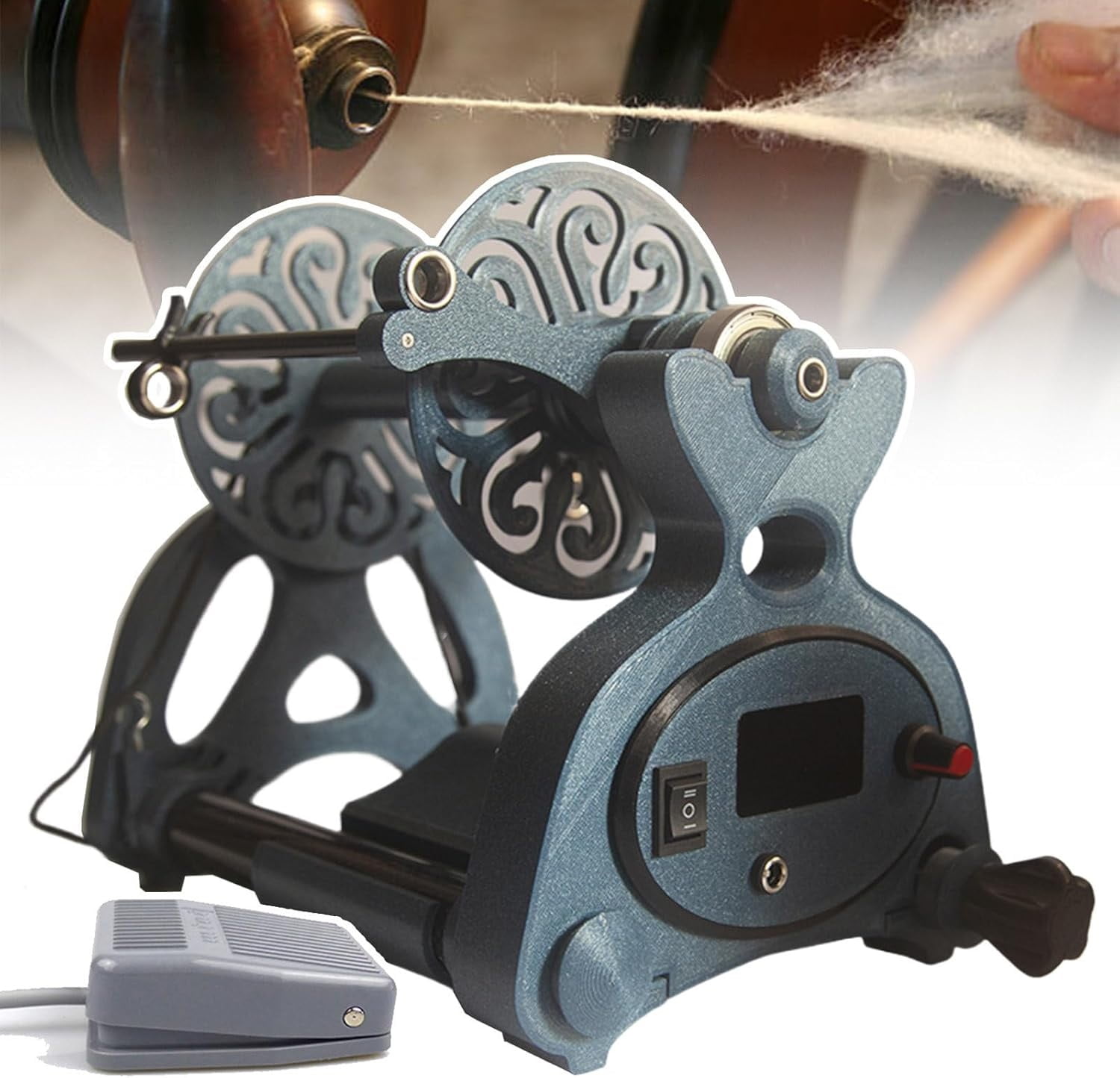 Mini Electric Spinning Wheel,Adjustable Speed Yarn Wool Ball Winder ...