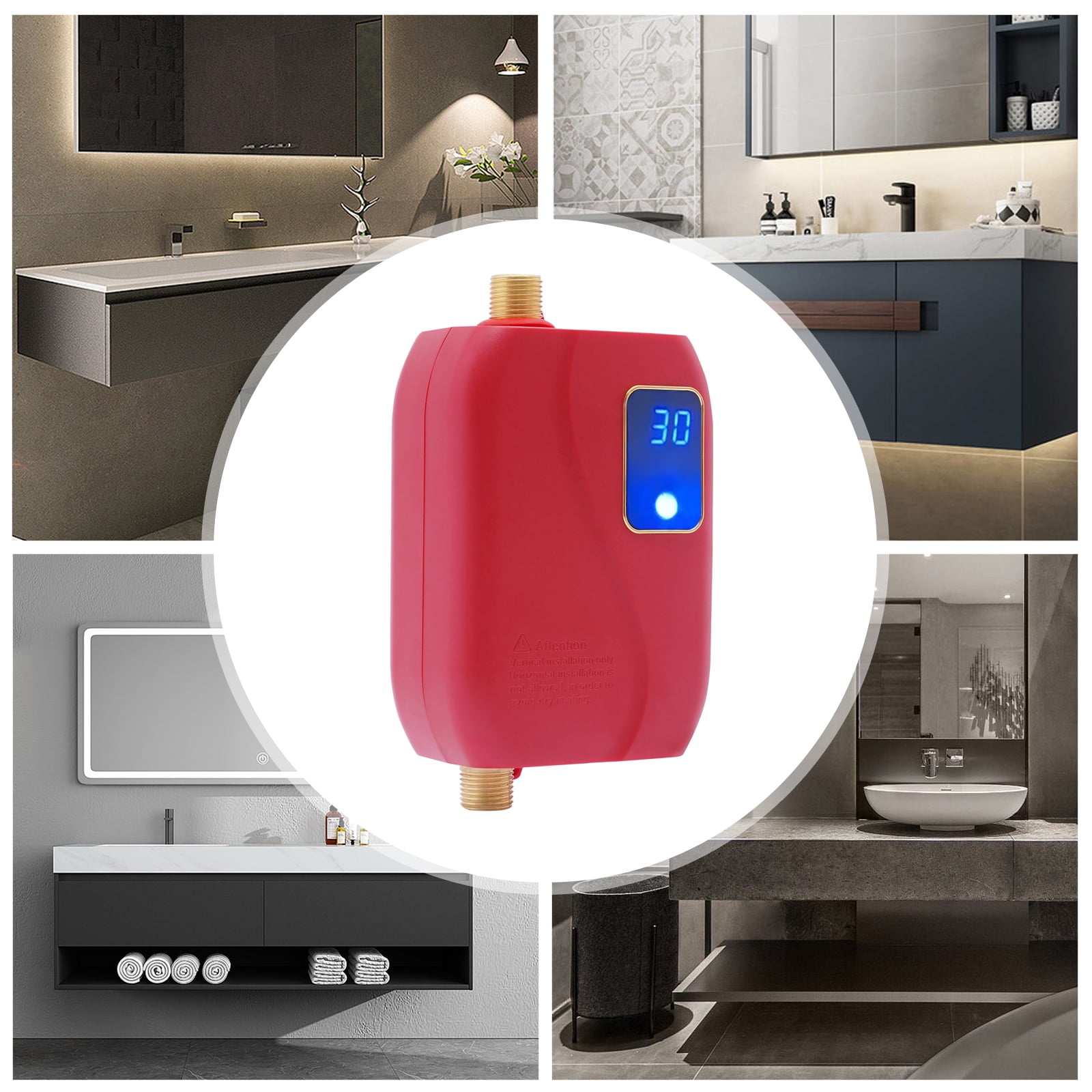 Mini Electric Tankless Water Heater, 110V 3000W on Demand Instant ...
