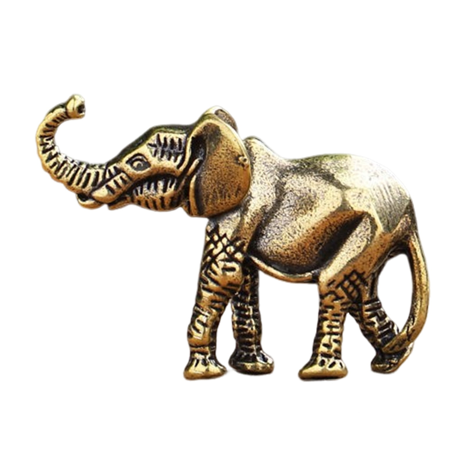 Mini Elephant Ornament Retro Solid Alloy Elephant Figurine Desktop ...