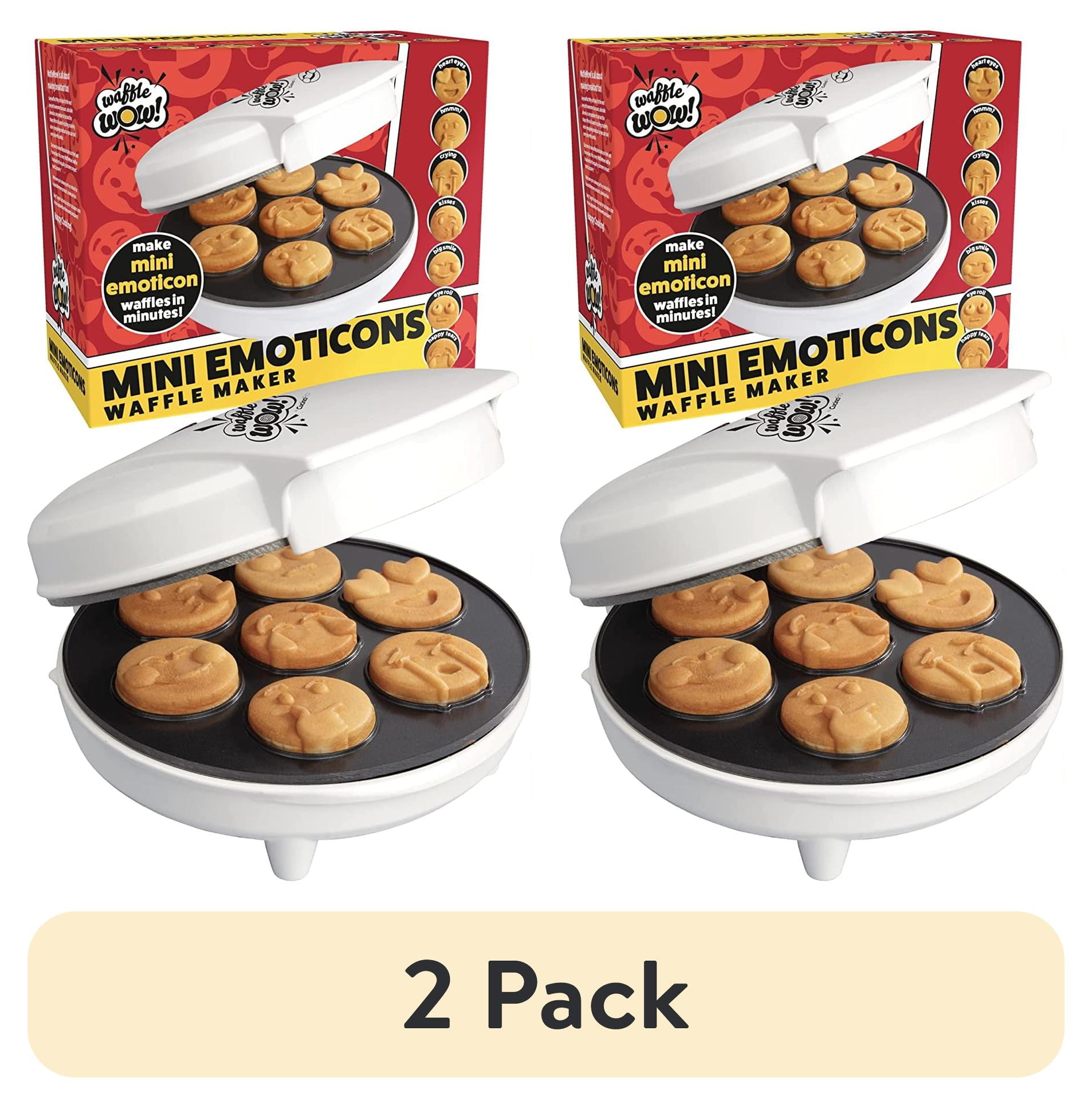 (2 pack) Mini Emoticon Smiley Faces Waffle Maker - Create 7 Unique ...