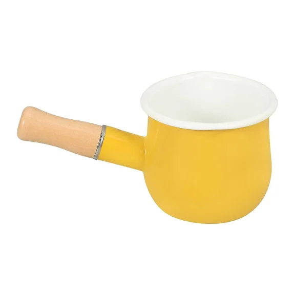 Enamel and Stainless Steel Milk Pans for Cooking and Warming