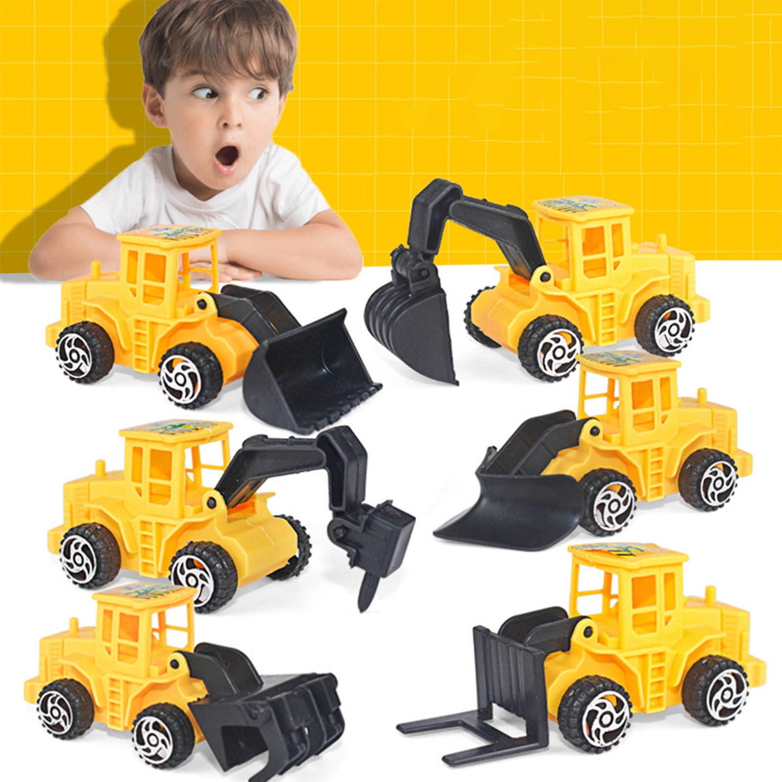 Mini Engineering Vehicle Toy Engineering Vehicle Excavator 6 Mixed ...