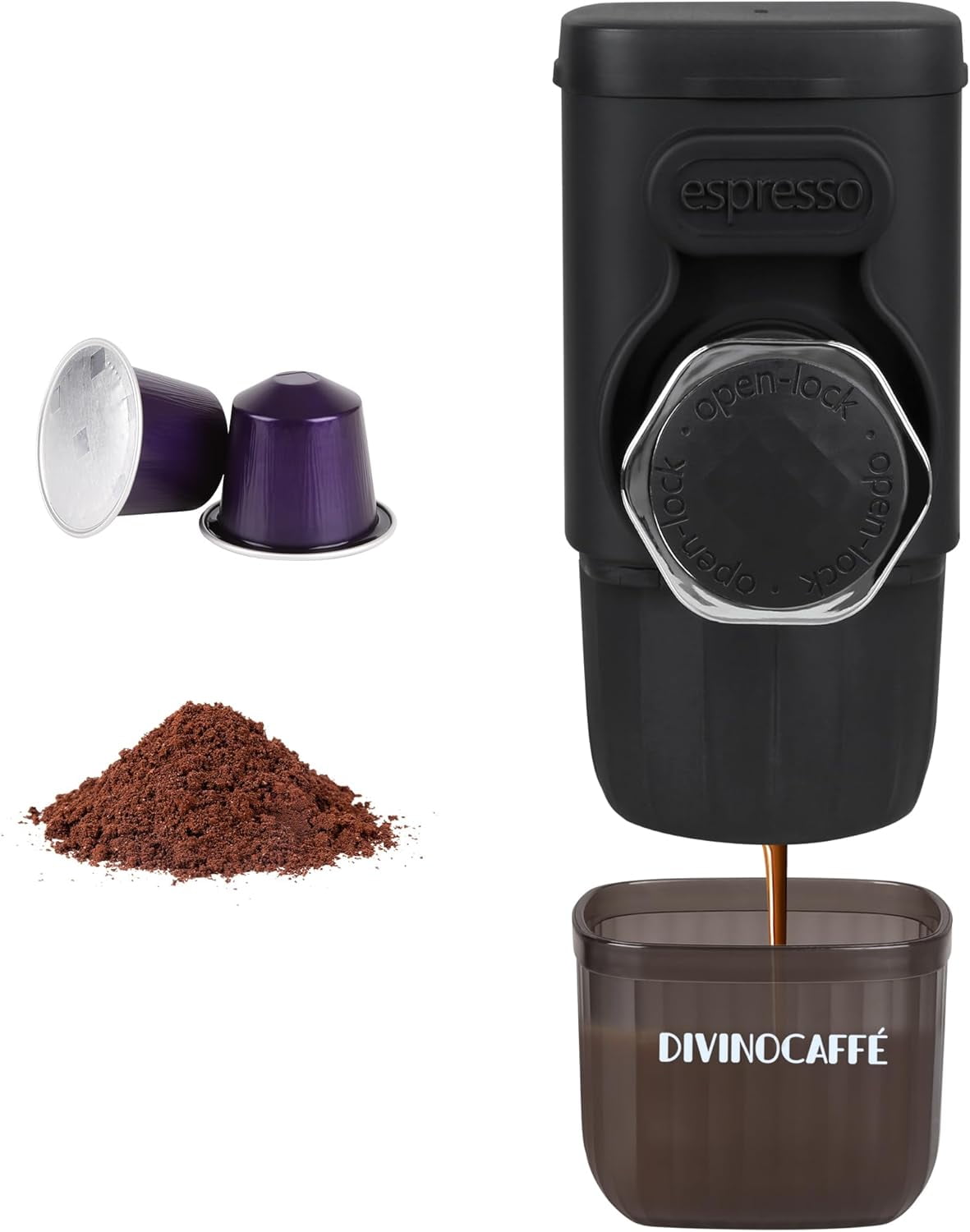Mini Espresso Machine, Portable Espresso Maker Compatible for Capsules ...