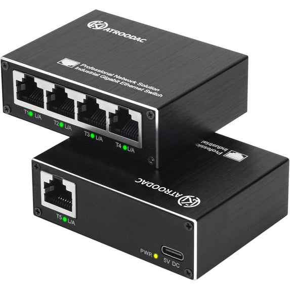 Mini Ethernet Switch 5 Ports Gigabit Enhanced Protection 10/100/1000 ...