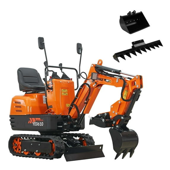 Mini Excavator with Claw, Grading Bucket & Rake, 306cc EPA compliant ...