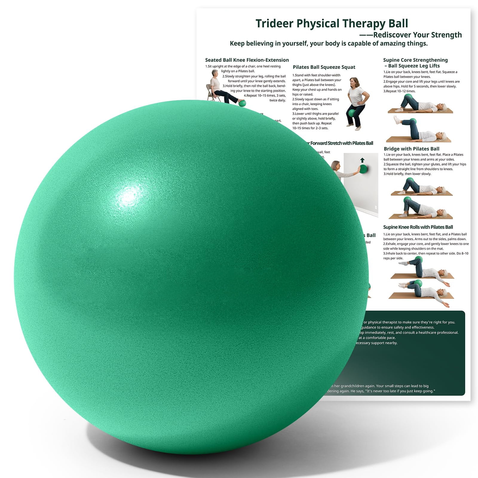 Mini Exercise Ball 9 Inch for Physical Therapy, Pilates Ball Between ...
