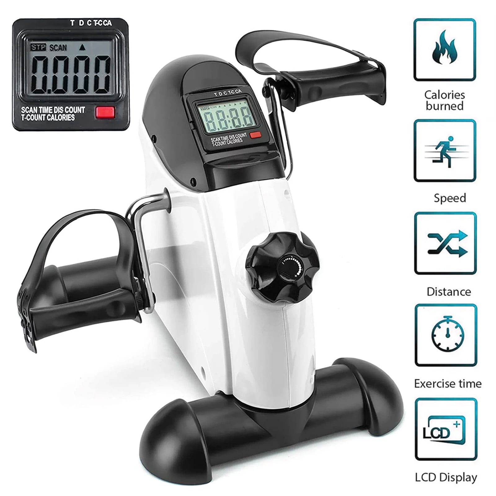 Mini Exercise Bike,Under Desk Bike Pedal Exerciser Portable Foot Cycle Arm & Leg Peddler Machine ...