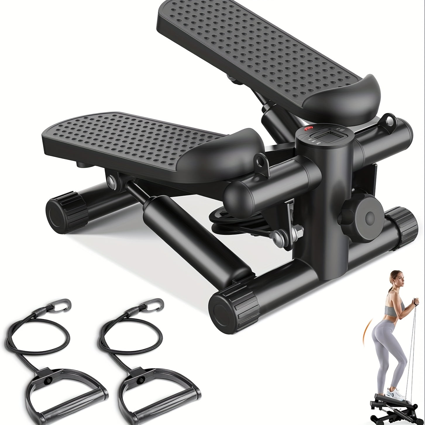 Mini Exercise Stepper with Resistance Bands - Compact Stair Stepper ...