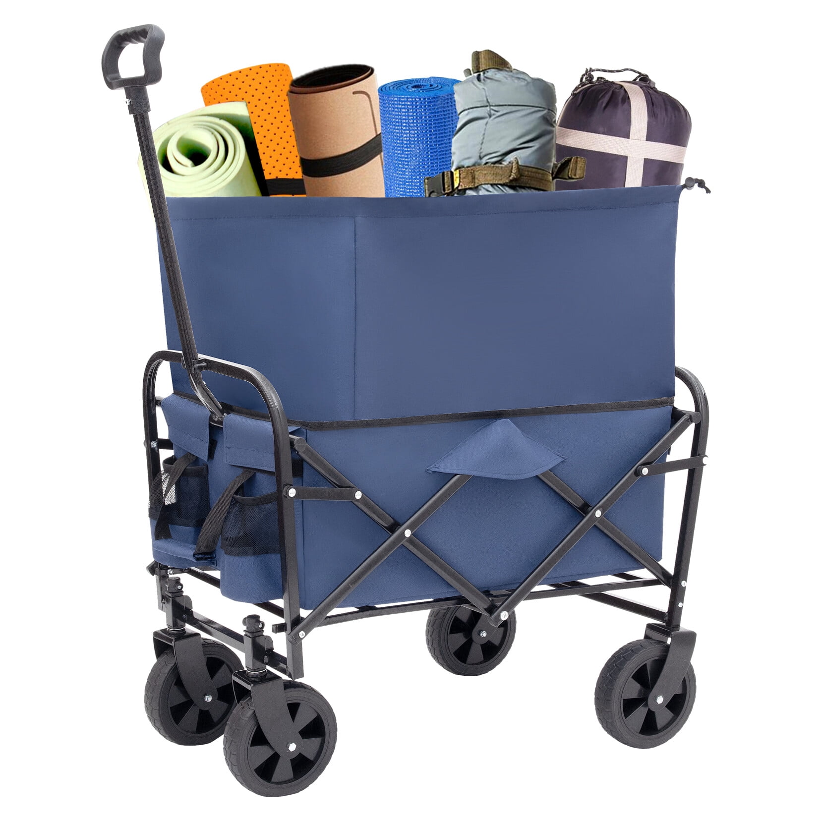 Mini Extended Foldable Wagon, 225lbs Capacity Heavy Duty Multi-Purpose ...