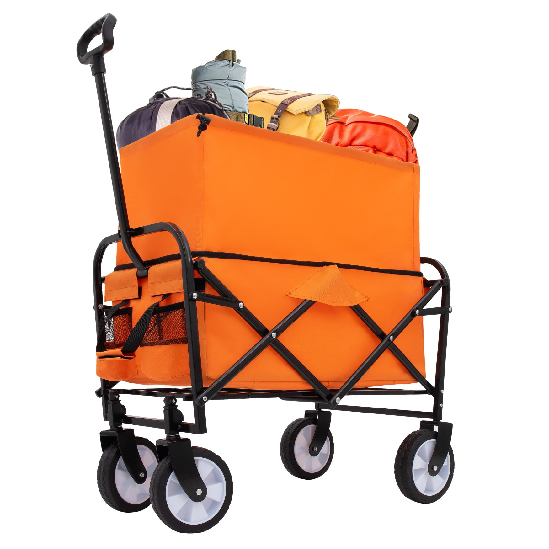 Mini Extended Foldable Wagon, 225lbs Capacity Heavy Duty Multi-Purpose ...