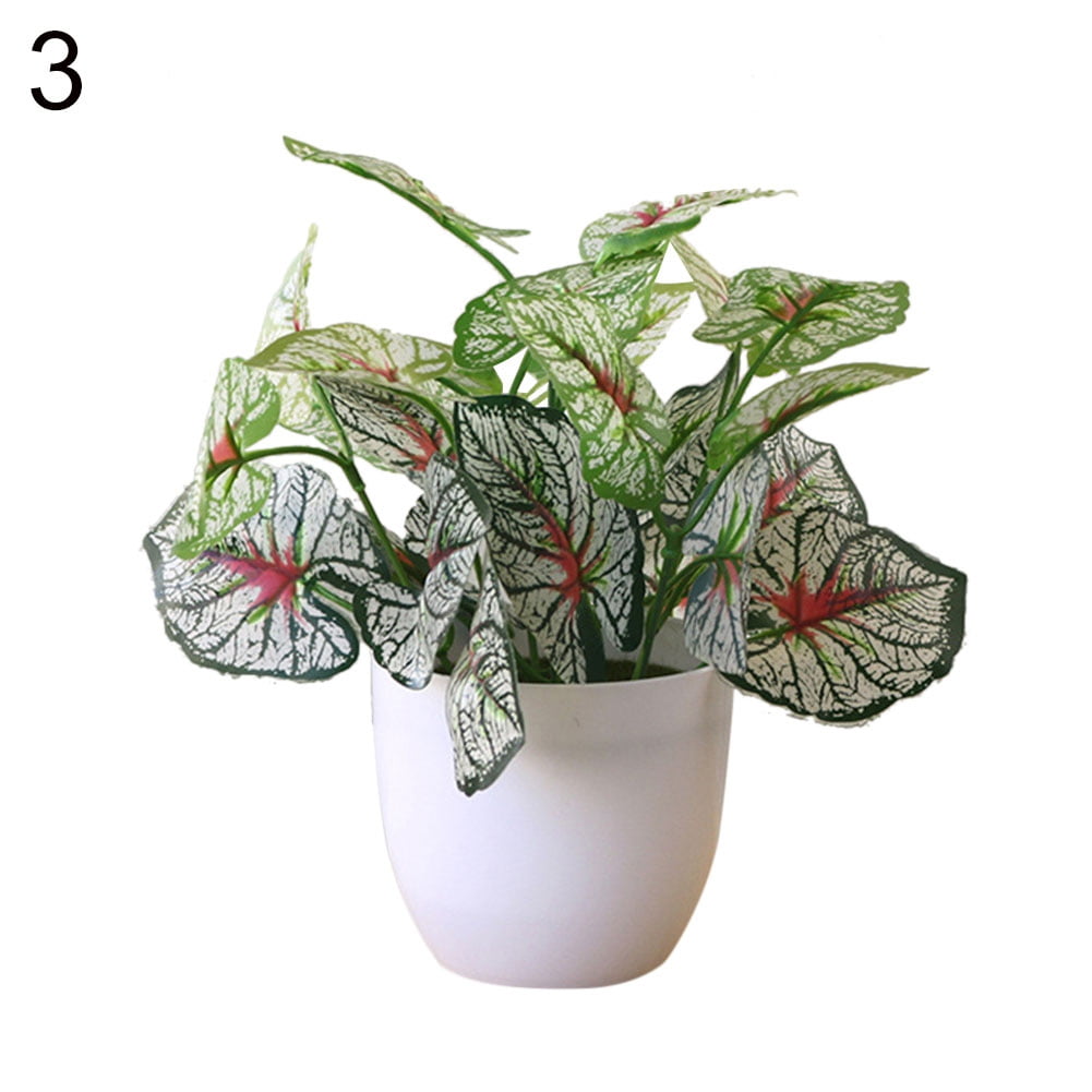 Mini Fake Plants in Pots,Artificial Plastic Green Plants, Potted Faux ...