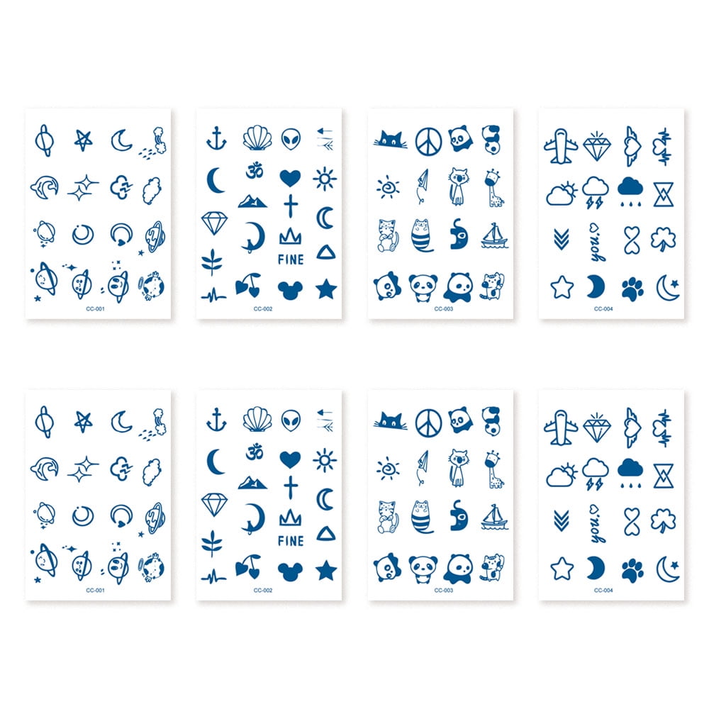 Mini Fake Temporary Finger Tattoo Stickers - Simple, Small Design ...