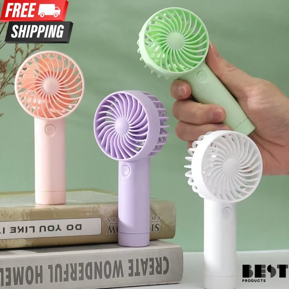 Mini Fan 3-Speed Rechargeable Portable Handheld Fan With Usb Cable ...