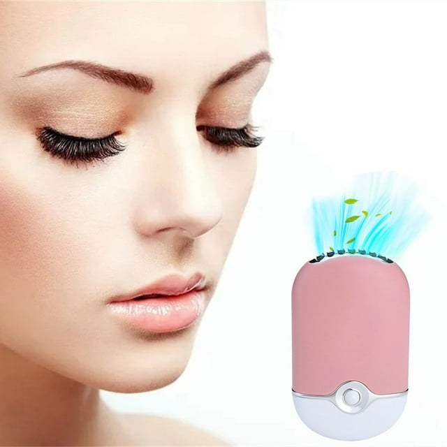 Mini Fan And Grafting Eyelash Hair Dryer Mini Fan USB Charging No Leaf ...