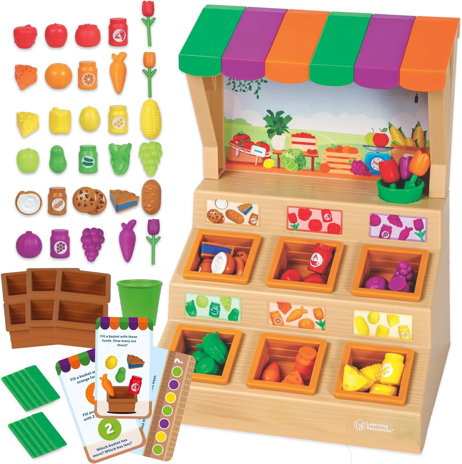 Mini Farmstand Sorting Set, Play Food Sets for Kids Kitchen, Grocery ...