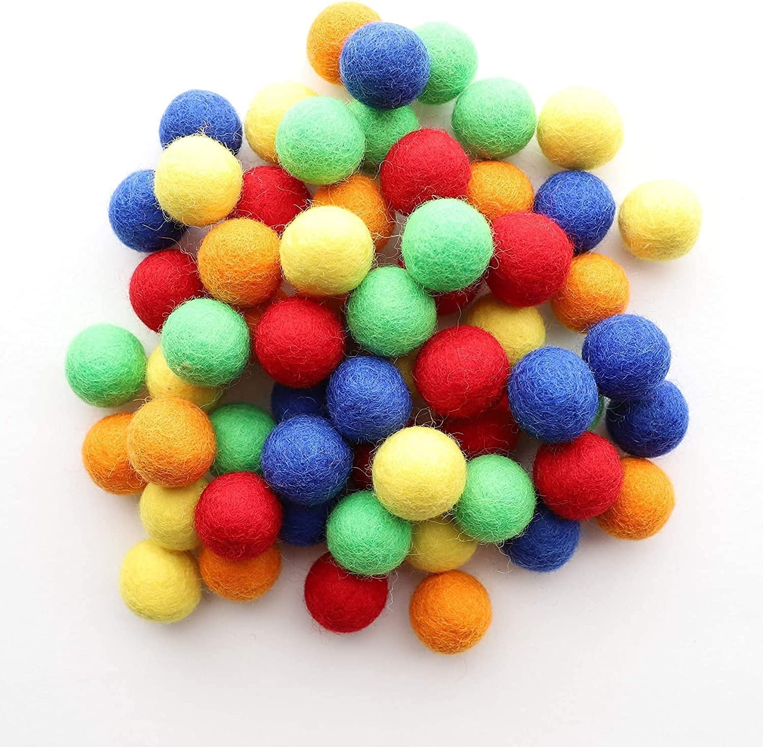 Mini Felt Factory | KEF16 Rainbow Wool Felt Pom Balls Set (60 Pcs 2.5cm ...