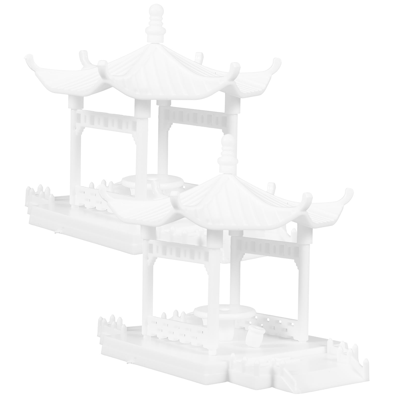 Mini Fence 2 Pcs DIY Bonsai Pagoda Statue Model Aquarium Hiding Cave ...