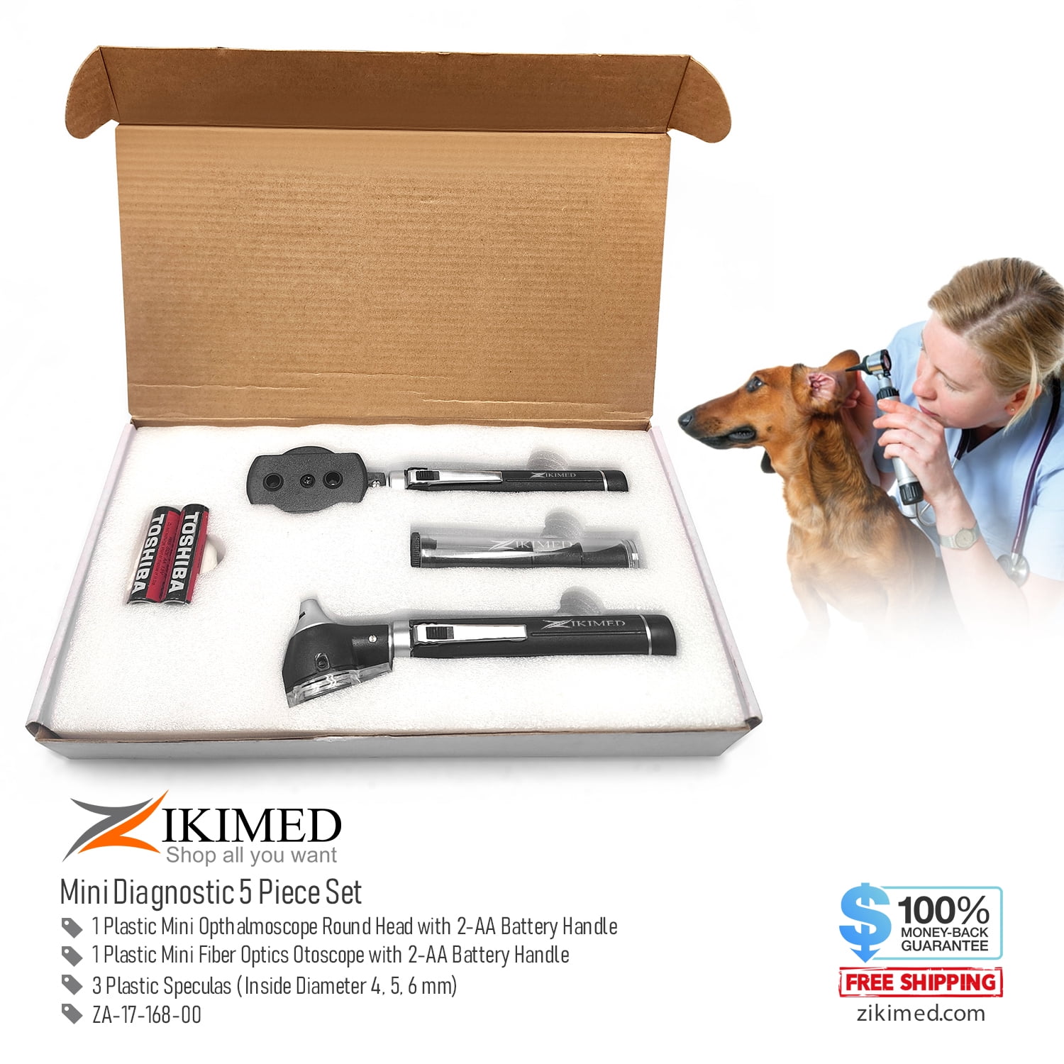 Mini Fiber Optic Otoscope & Mini Conventional Ophthalmoscope Kit ...