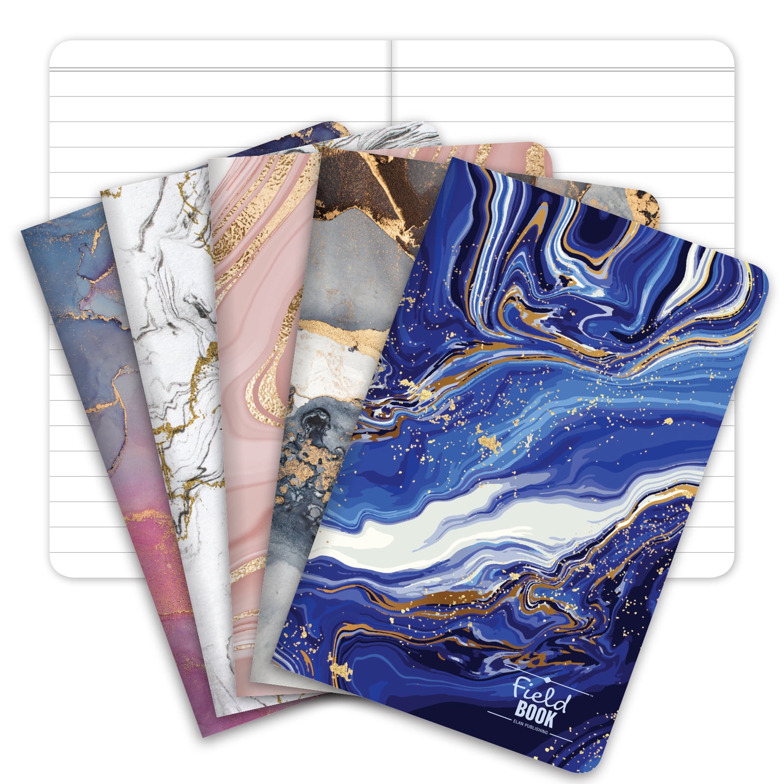 Mini Field Book Set - Line Text / Combo Marble Covers (3.5"x5.5 ...