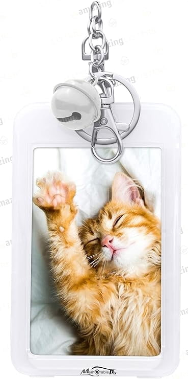 Mini Film Photo Keychain Picture Holder with Bell – Clear Photo Frame ...