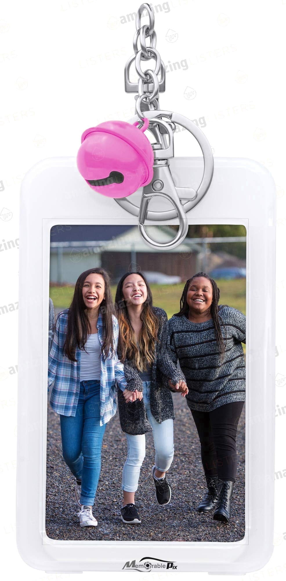 Mini Film Photo Keychain Picture Holder with Bell – Clear Photo Frame ...