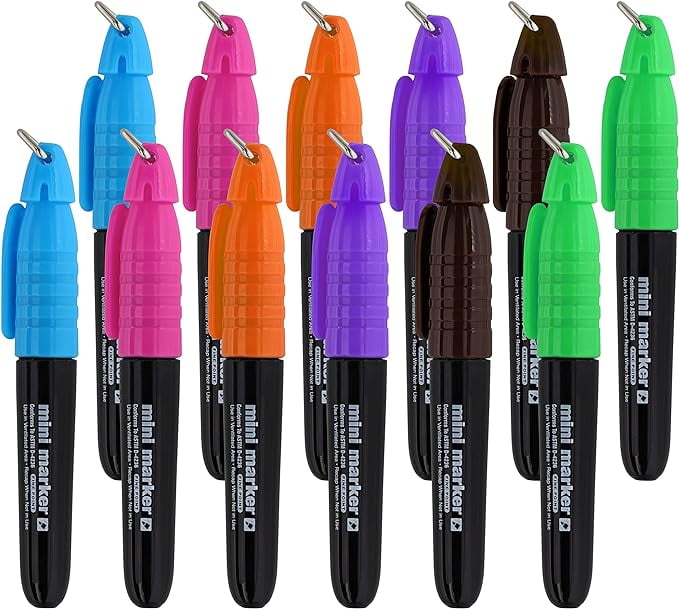 Mini Fine Point Permanent Markers with Cap Clip Low Odor Whiteboard ...