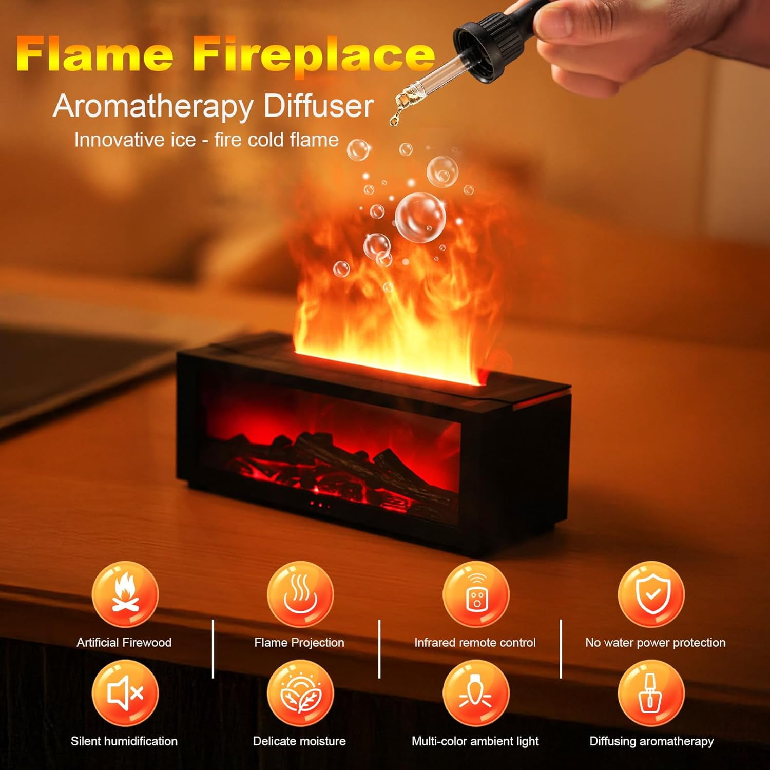 Mini Fireplace Diffusers for Essential Oils Fireplace Humidifier with ...