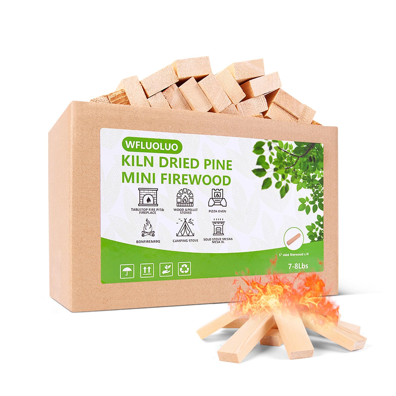 Mini Firewood 5'' Lengths Barkless Pine Kiln Dried Firewood Great Fire ...