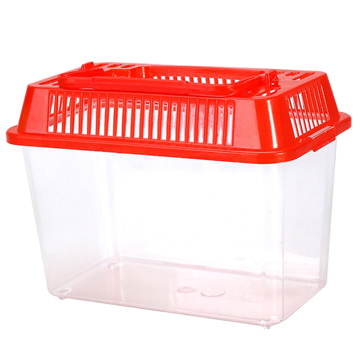 Mini Fish Tank Plastic Handheld Fish Tank for Turtle and Pet Fish (Red ...