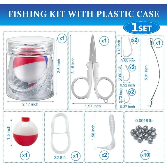 Mini Fishing Kits for Kids - Emergency Survival Fishing Kit with Jar ...