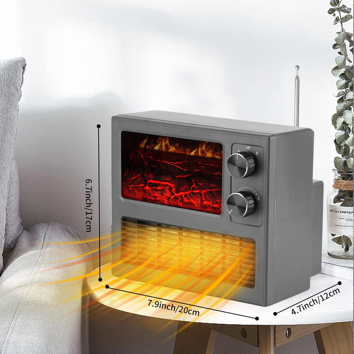 Mini Flame Heater Home New Electric Heater Small Desktop Electric Wall ...