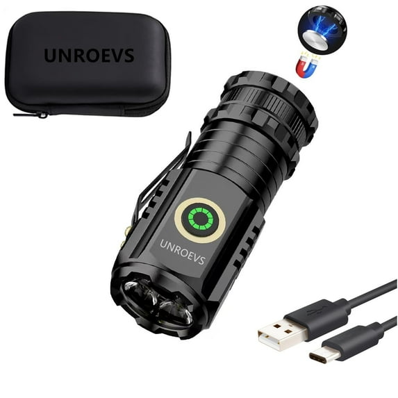 Mini Flashlight 2550 Lumens Rechargeable USB C Charging, Small EDC ...