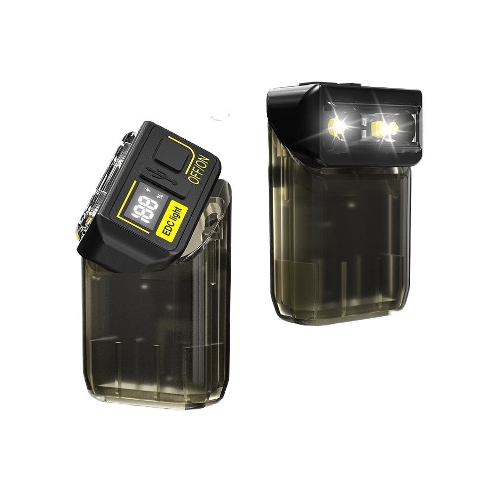 Mini Flashlight with Clip, Digital Power Display Rechargeable Cap ...