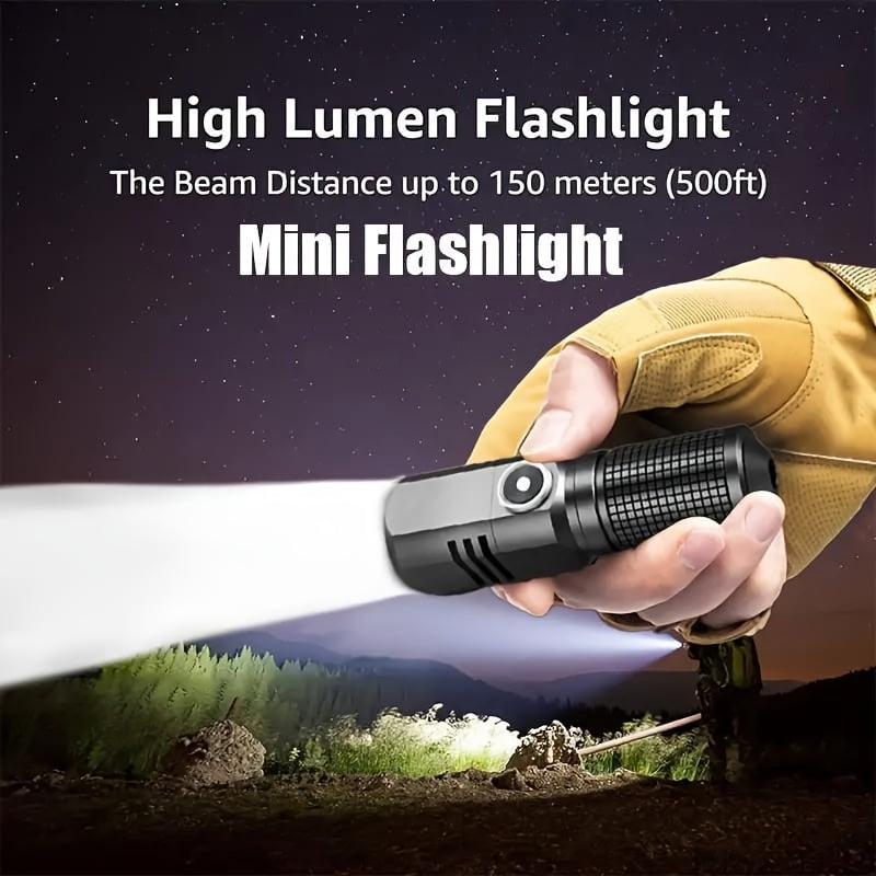 Mini Flashlight Rechargeable, High Lumens Tactical Flashlight, Super ...
