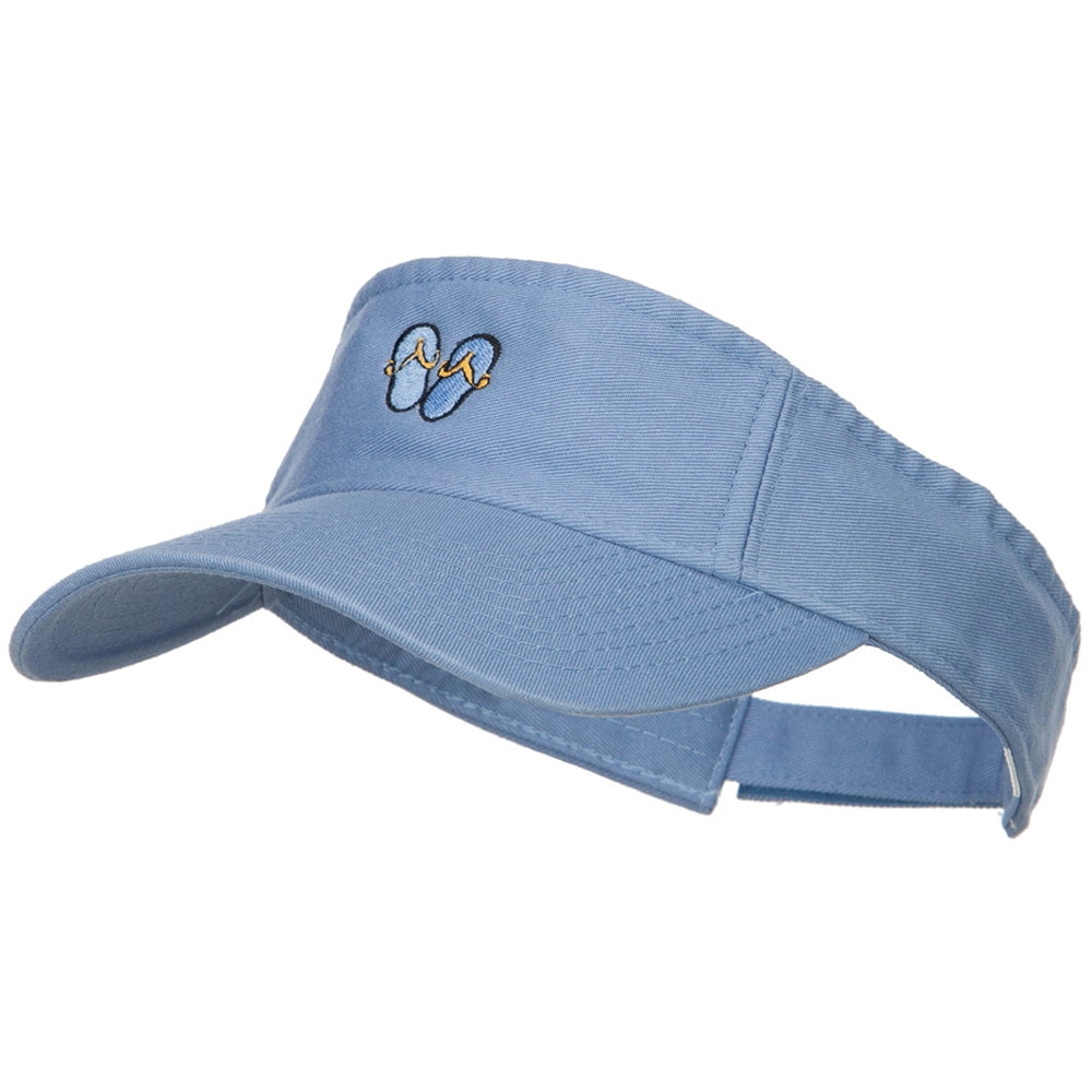 Mini Flip Flop Embroidered Cotton Washed Visor - Lt Blue OSFM - Walmart.com