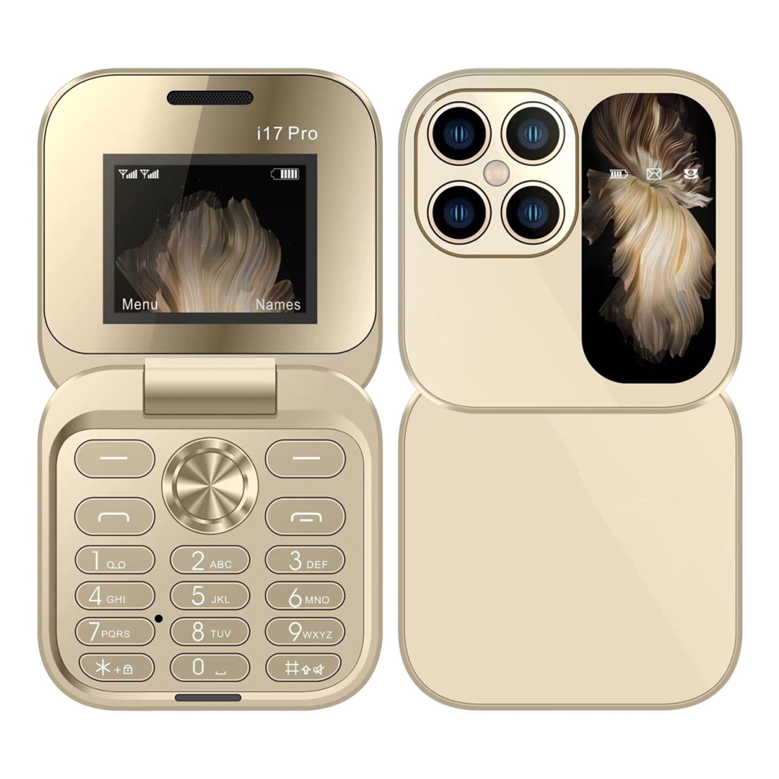 Mini Flip Mobile Phone,Foldable Cell Phone with FM Radio Magic Voice Speed Dial Vibration,2 SIM ...