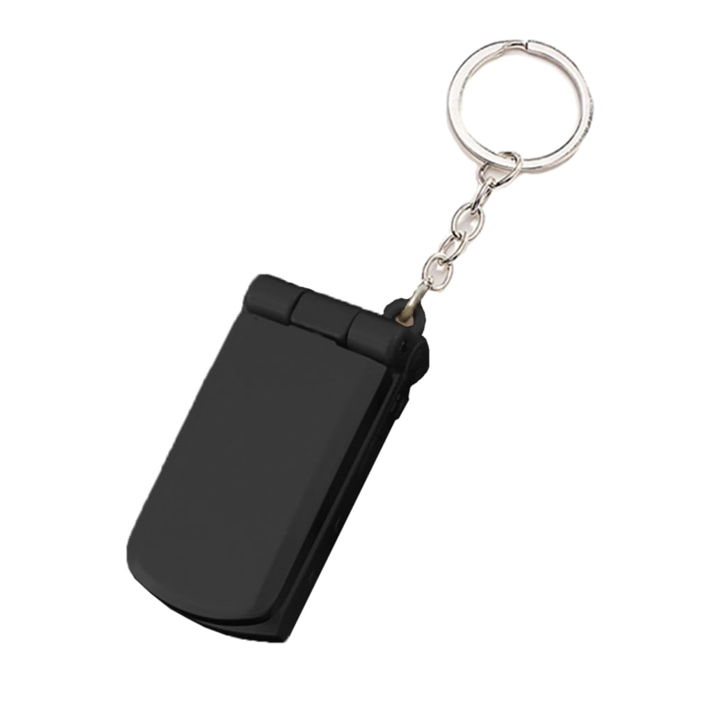 Mini Flip Phone Keychain Folding Cell Phone Shaped Charm Practical Key ...