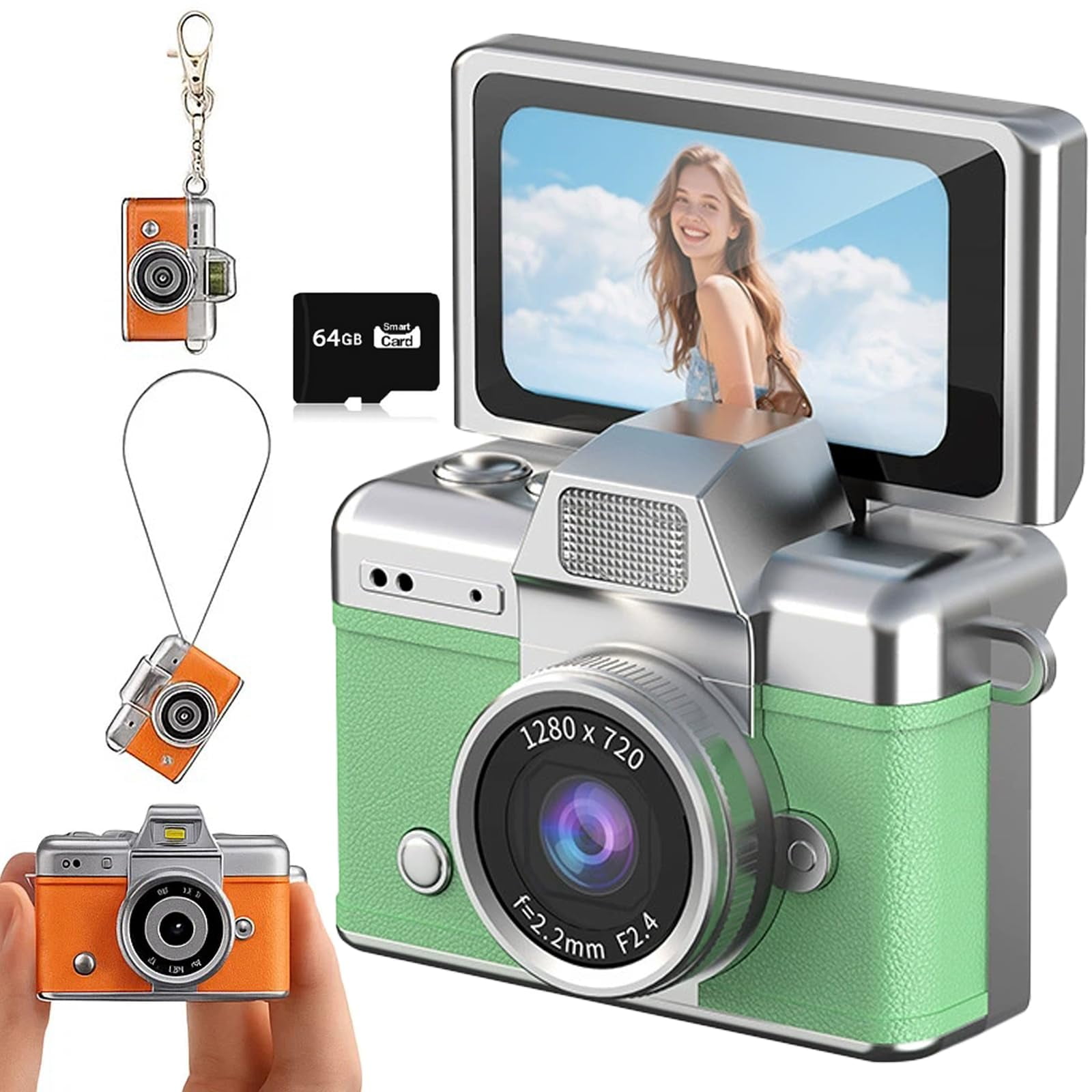 Mini Flip Screen Retro Camera,1080P HD Retro Digital Camera, 1.47" IPS ...