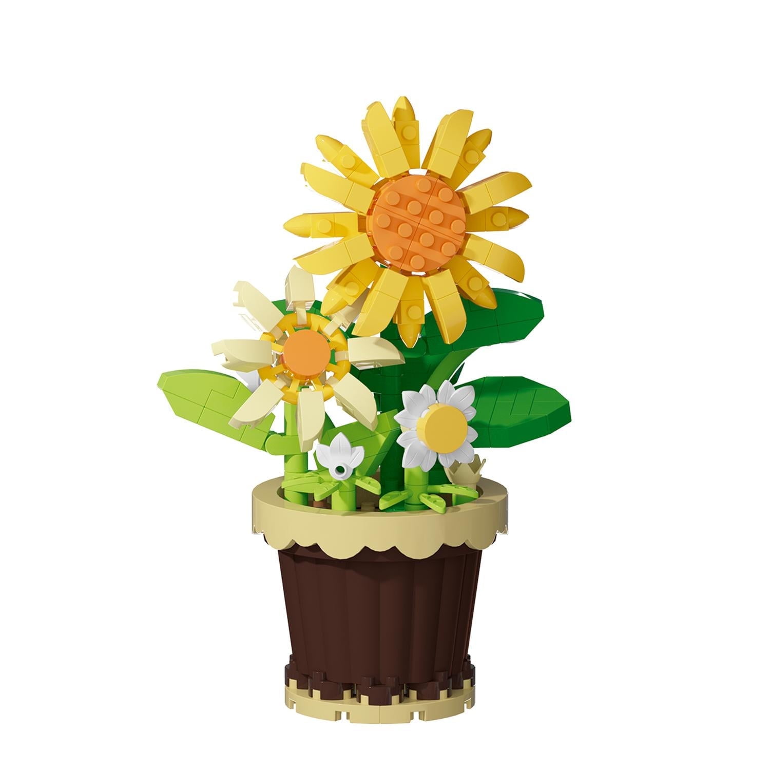 COOLDAC Mini Flower Block Pots - Sunflower, 214 Pieces Building Blocks ...