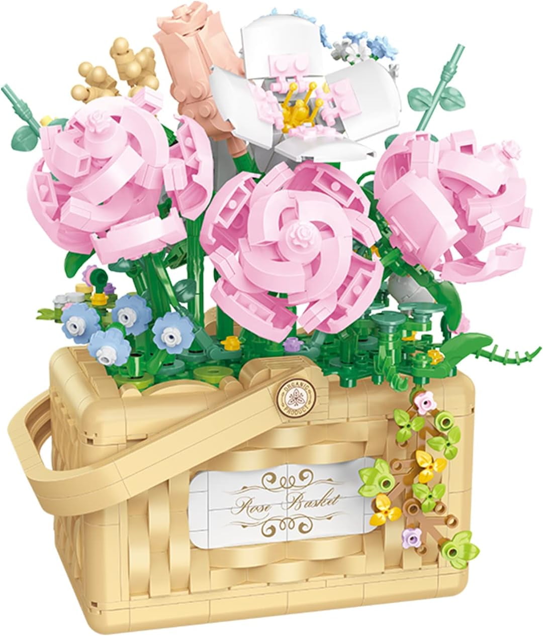 Mini Flower Bouquet Basket Building Blocks Model Set,Simulation ...