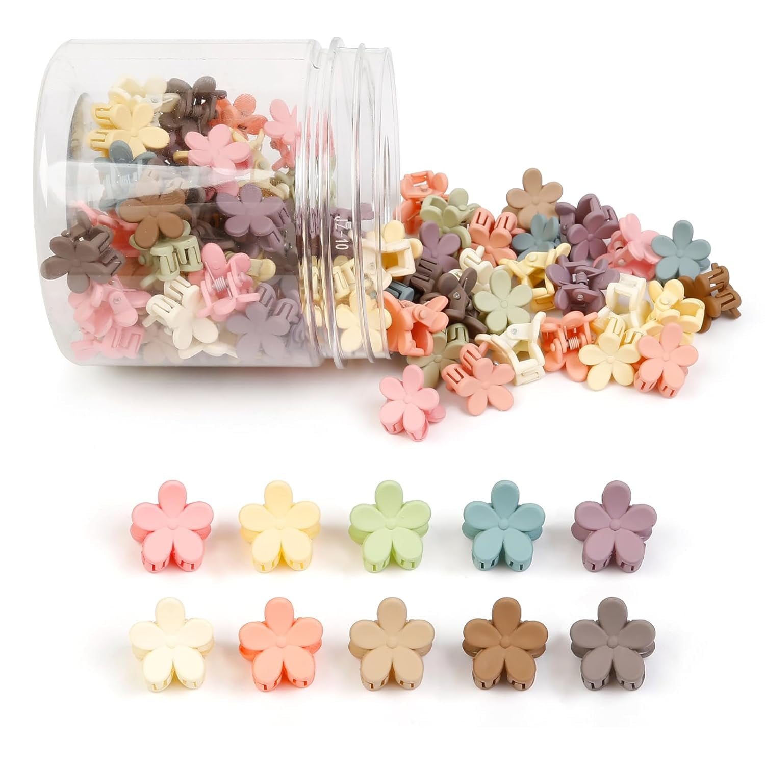 Mini Flower Hair Clips 100Pcs, Small Hair Clips Mini Claw Clips Cute ...