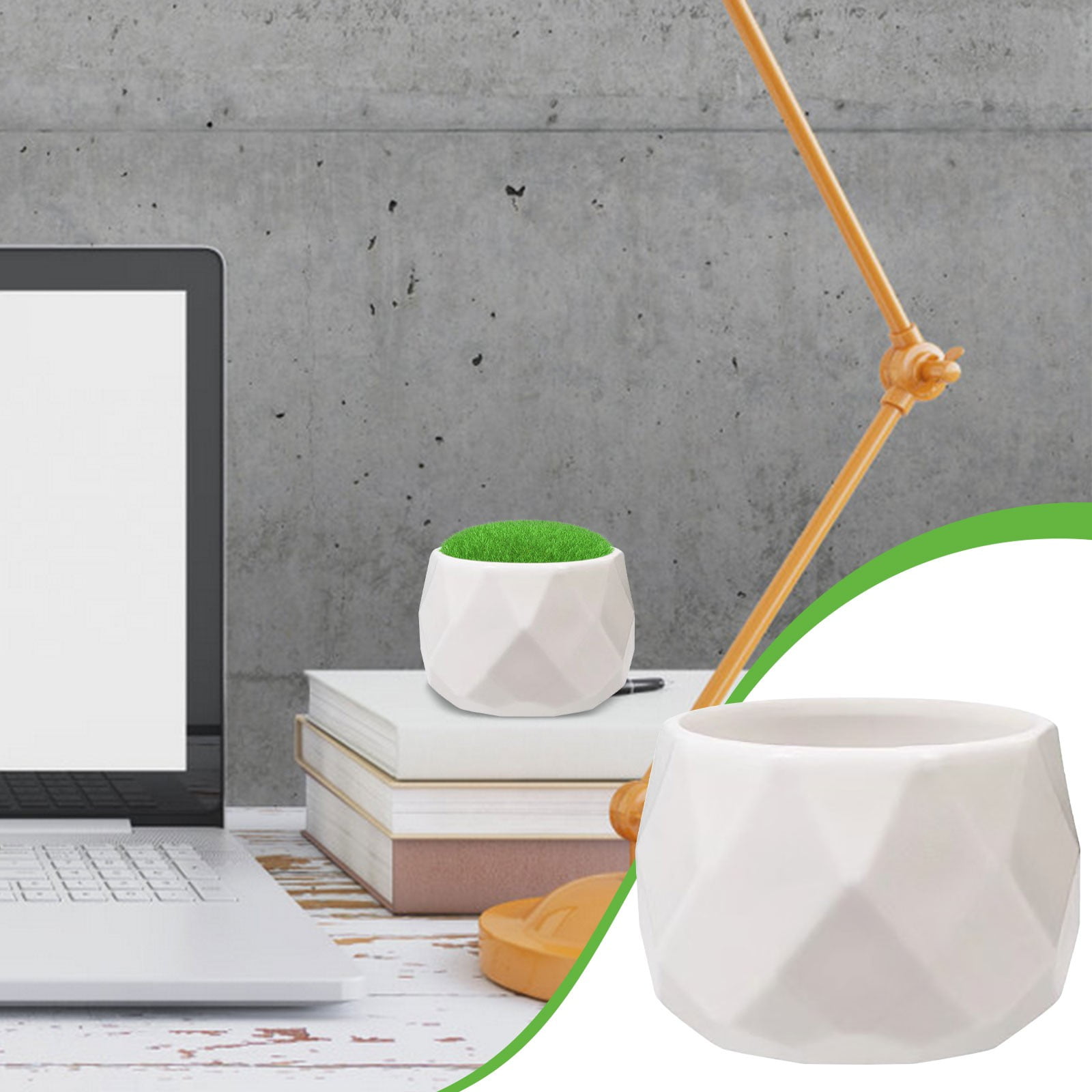 Mini Flower Pot Diamond Shape Wool Hook Crochet Design Car Dashboard ...