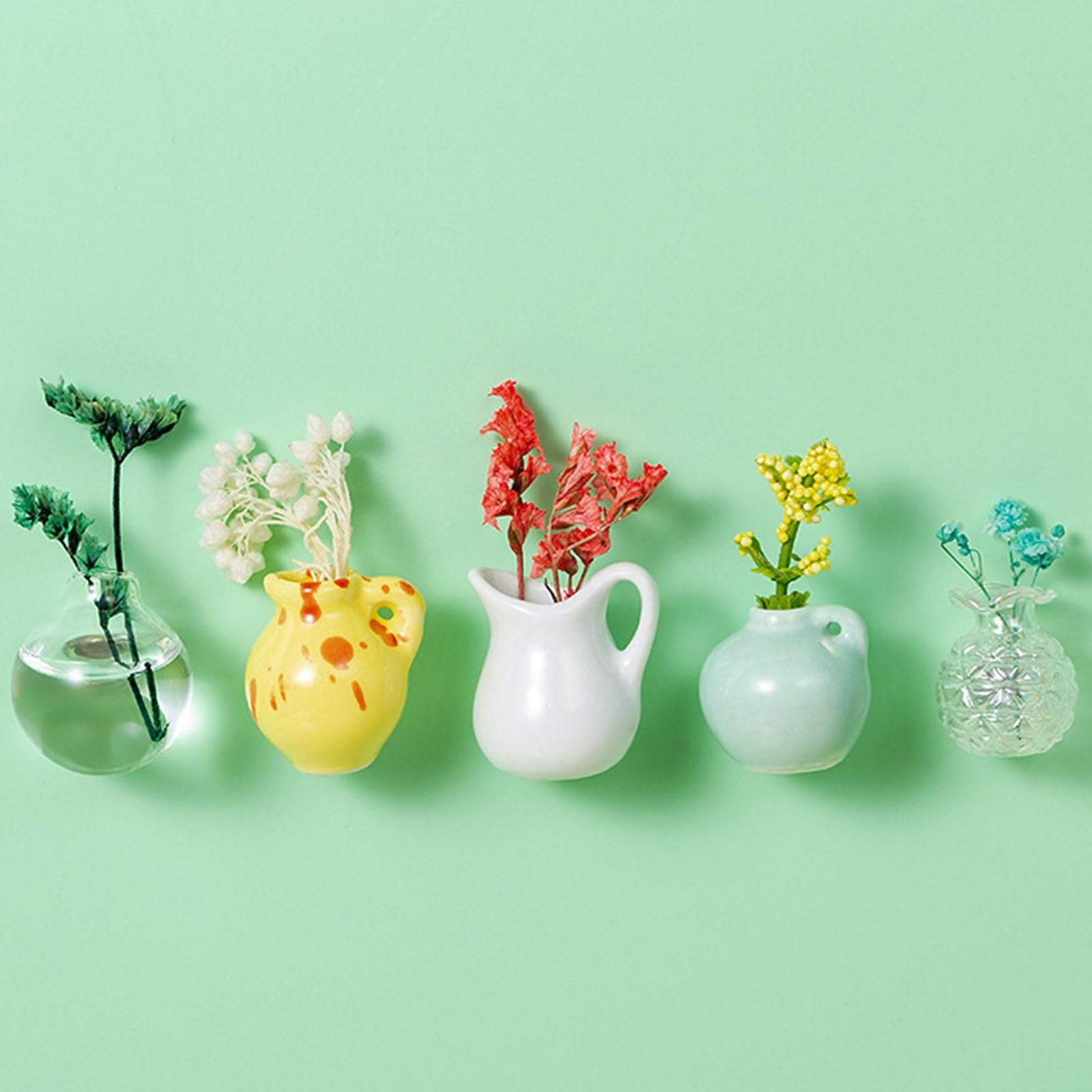 Mini Flower Pot Vases Fridge Magnets Ceramic Magnetic Bud Vases ...