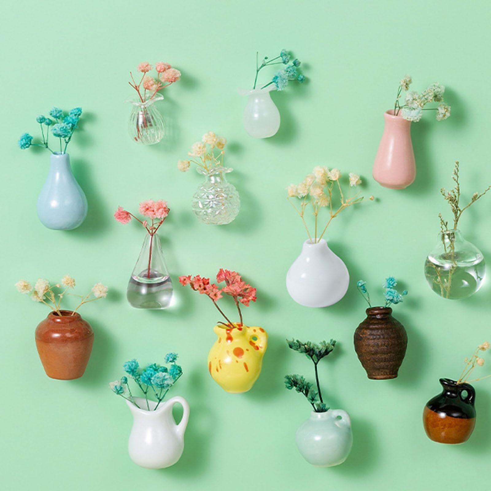 Mini Flower Pot Vases Fridge Magnets Ceramic Magnetic Bud Vases ...