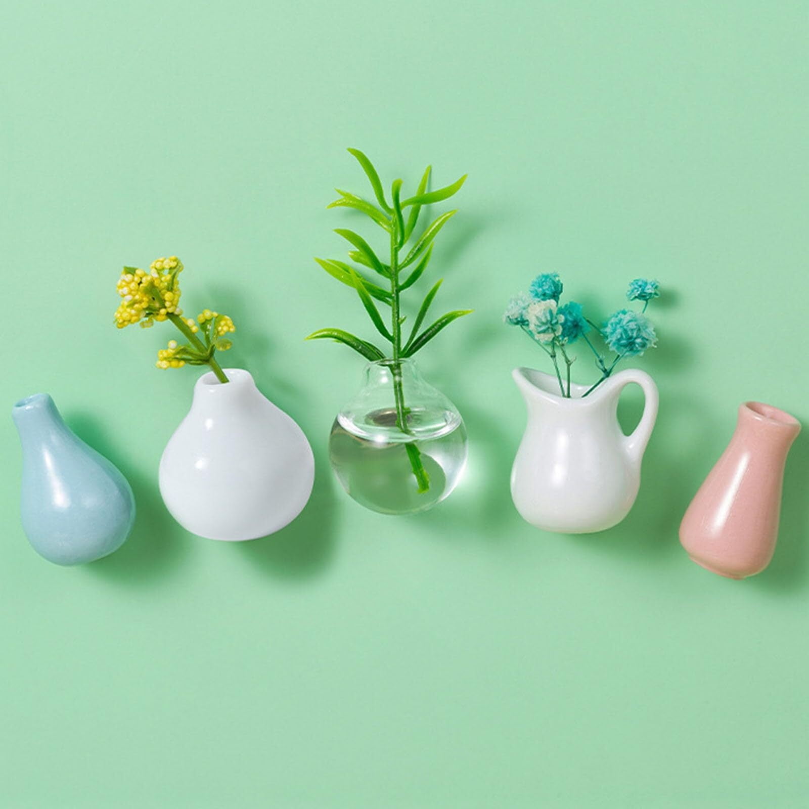 Mini Flower Pot Vases Fridge Magnets Ceramic Magnetic Bud Vases ...