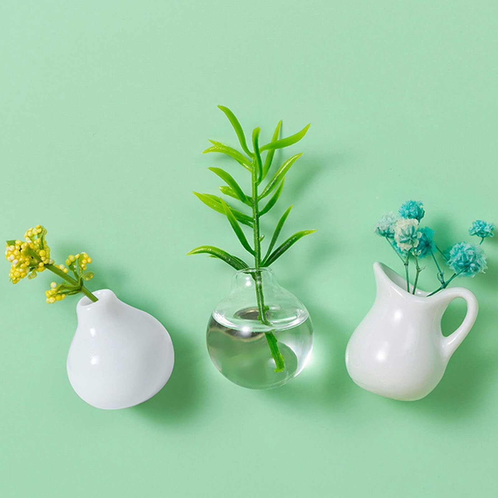 Mini Flower Pot Vases Fridge Magnets Ceramic Magnetic Bud Vases ...