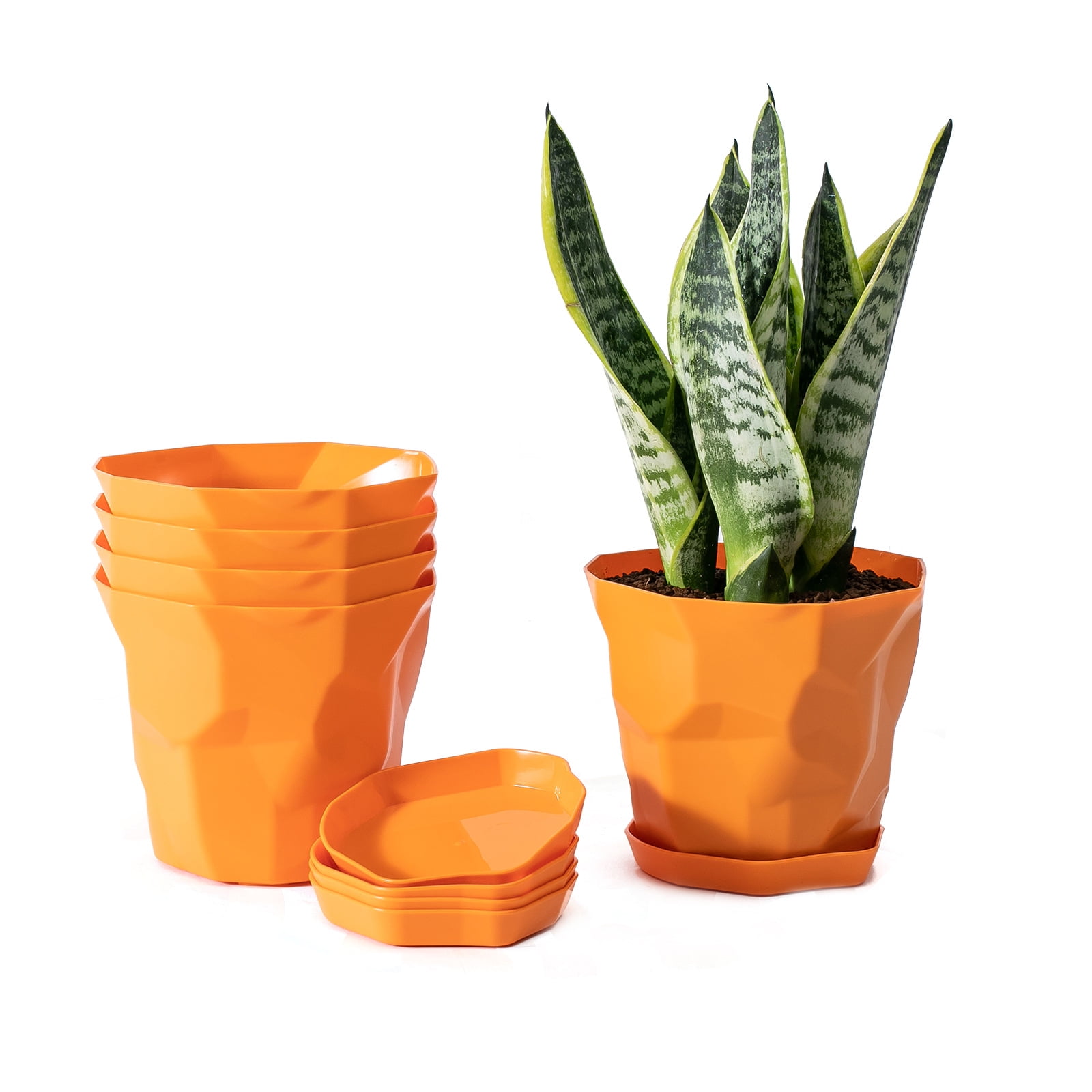 Mini Flower Pots Plastic Pots With Tray For Plants,Flowers,Succulents ...