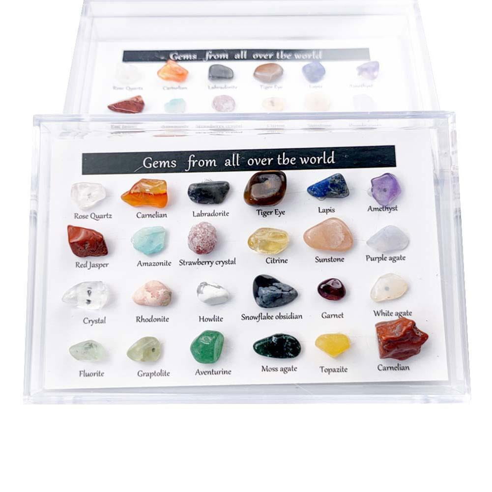 Mini Fluorite Quartz Healing Crystal Stones in Gift Box 24pcs Healing ...